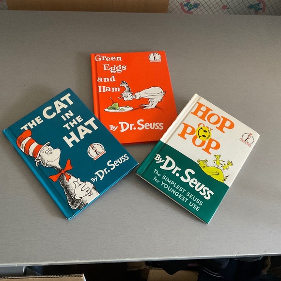 Other | Dr Seuss 3 Books The Cat In The Hat Green Eggs And Ham Hop On ...